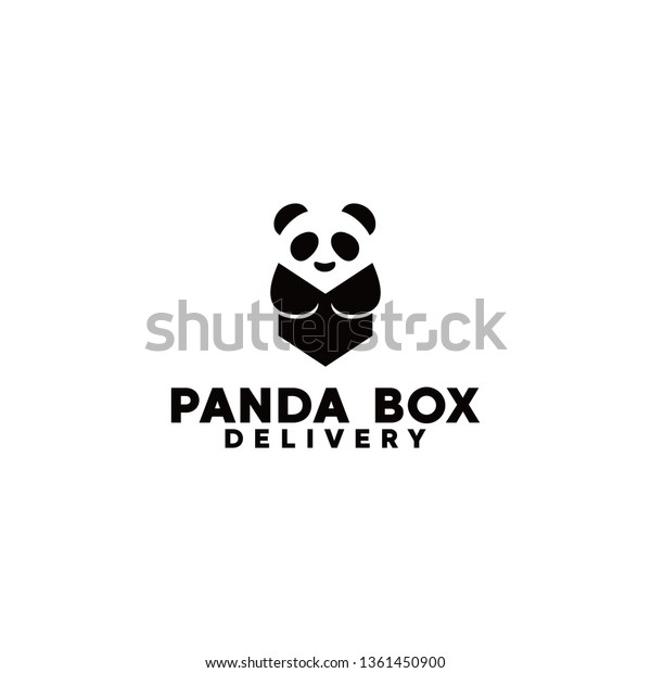 Panda Logo Panda Box Delivery Logo Stock Vector (Royalty Free) 1361450900