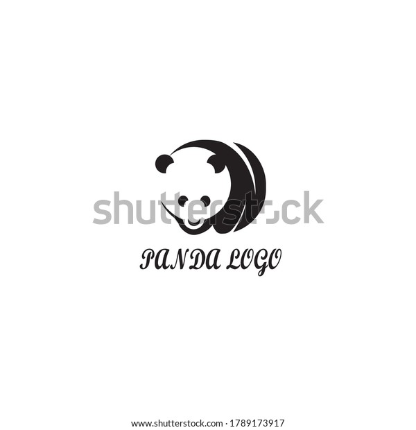 Panda Logo Illustration Black White Vector Stock Vector (Royalty Free ...