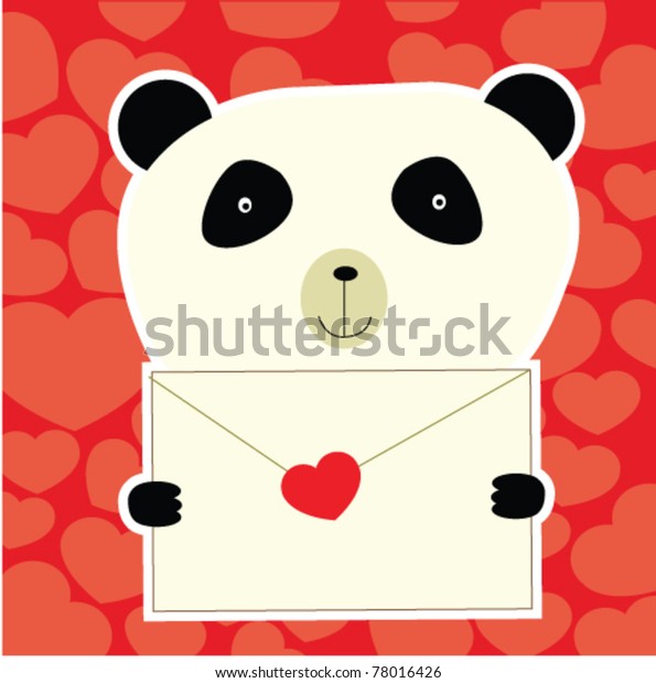 Panda Love Letter 4 Stock Vector (Royalty Free) 78016426 | Shutterstock