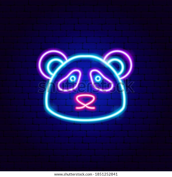 Panda Neon Sign Vector Illustration Animal Stock Vector (Royalty Free ...