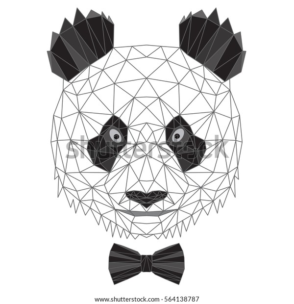 Panda Portrait Illustration Bear Geometric Triangles Stock Vector ...
