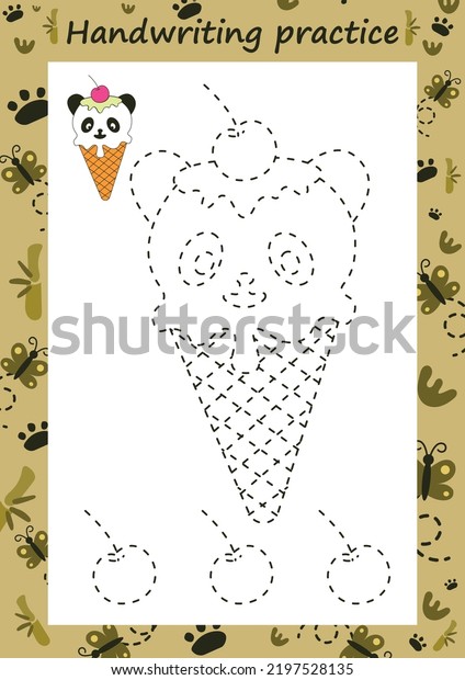 Panda Preschool Worksheet Practicing Fine Motor Stock Vector (Royalty ...