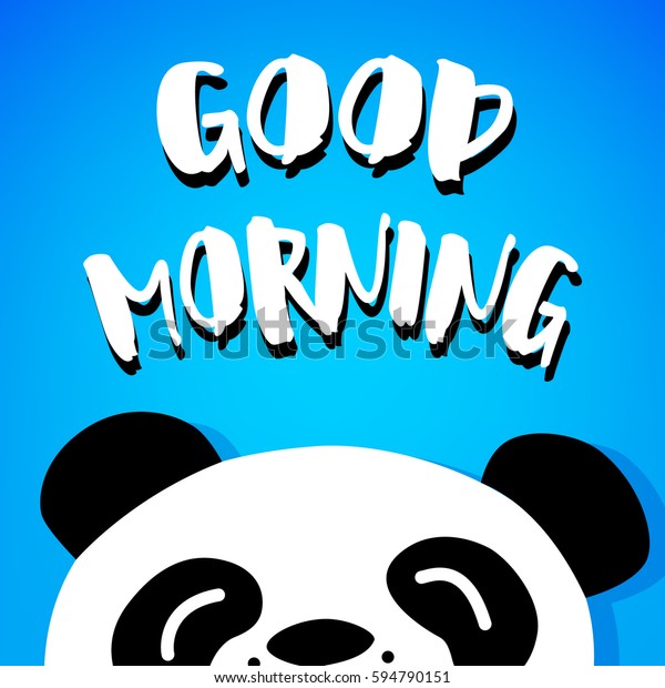 Panda Says Good Morning Vector Cartoon Stock Vector (Royalty Free ...