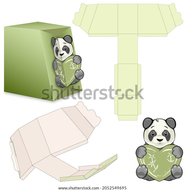 Panda Shaped Gift Box Design Candy Stock Vector (Royalty Free ...
