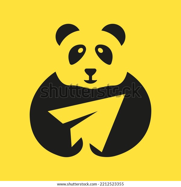 Panda Travel Logo Negative Space Concept Stock Vector (Royalty Free ...