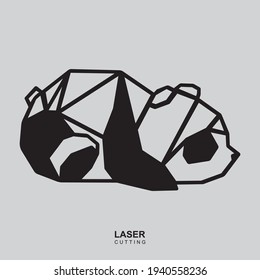 Panda Vector Illustration Laser Cut Stock Vector (Royalty Free ...