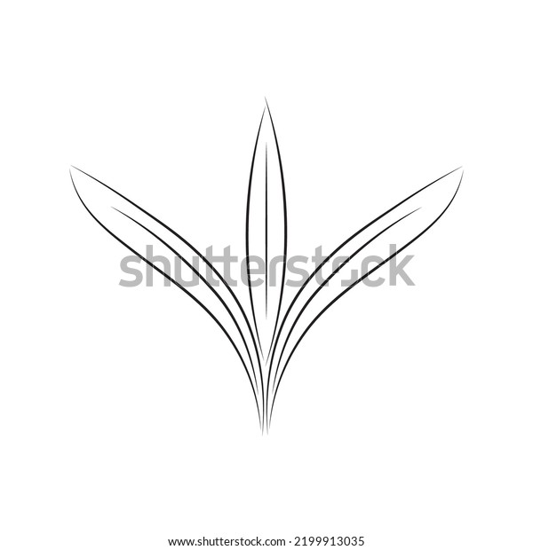 Pandan Leaf Illustration Icon Template Stock Vector (Royalty Free ...