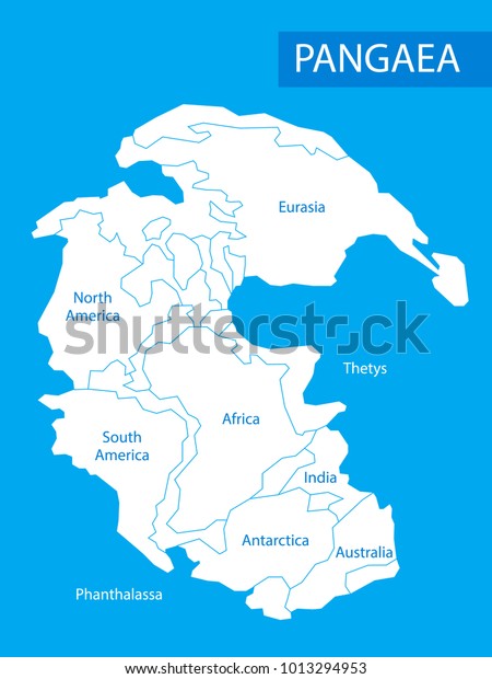 Pangaea Pangea Vector Illustration Supercontinent That Stock Vector ...