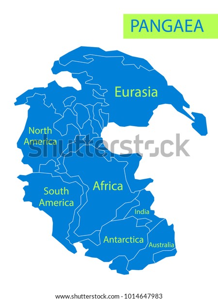 Pangaea Pangea Vector Illustration Supercontinent That Stock Vector ...