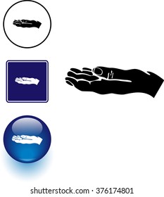 Panhandling Begging Symbol Sign Button Stock Vector (Royalty Free ...