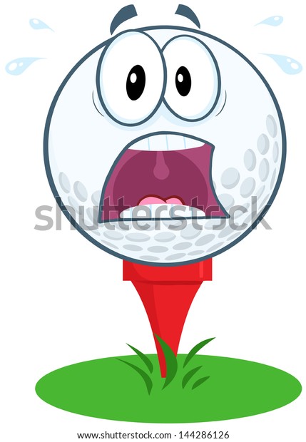 Panic Golf Ball Cartoon Mascot Character Stock Vector (Royalty Free ...