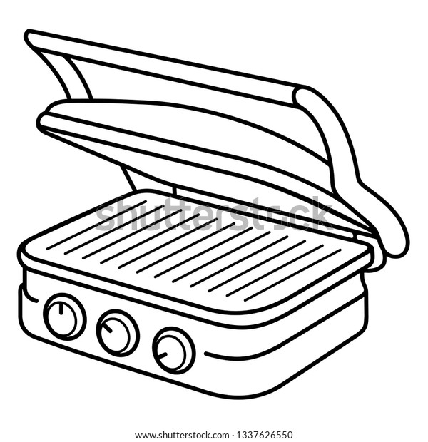 Panini Contact Grill Vector Outline Icon Stock Vector (Royalty Free ...