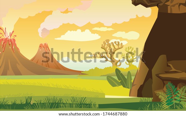 Panorama View of Forest vector, animation vector background, mountain ...