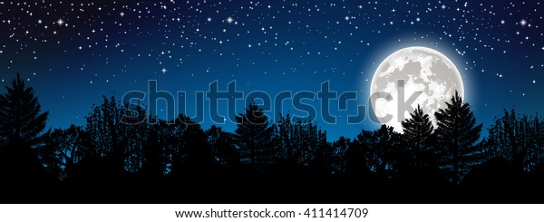 22,322 Full Moon Trees Stock Vectors, Images & Vector Art | Shutterstock
