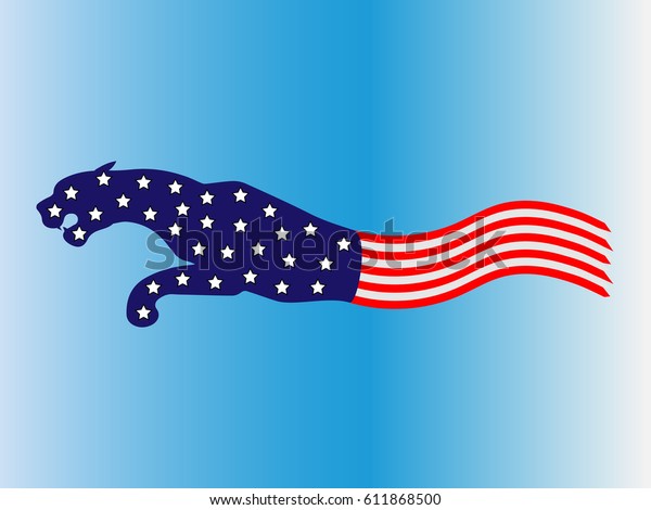 Panther Usa Flag Stock Vector (Royalty Free) 611868500 | Shutterstock