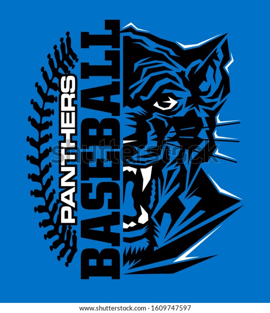 Panthers Baseball Team Design Stitches Half Stock Vector (Royalty Free ...