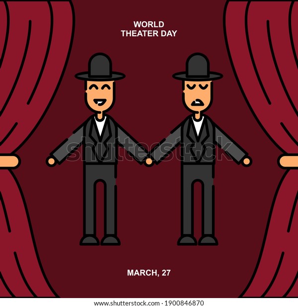 Pantomime Theater Illustration Easy Edit Vector Stock Vector (Royalty ...