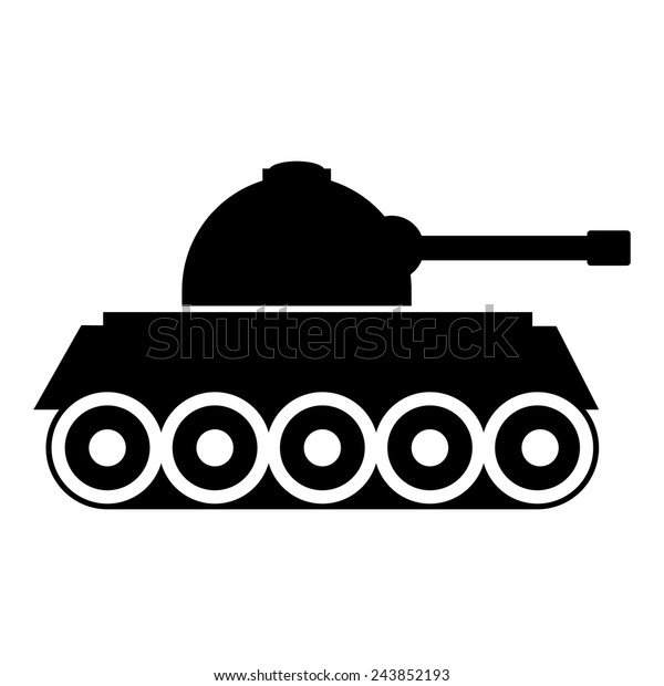 Panzer Icon On White Background Vector Stock Vector (Royalty Free ...
