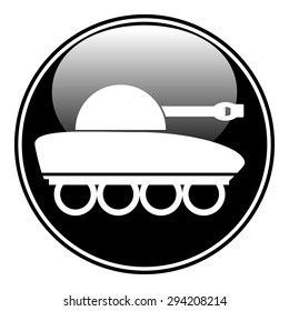 Panzer Symbol Button On White Background Stock Vector (Royalty Free ...