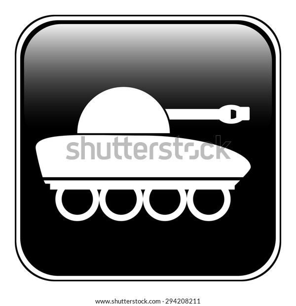 Panzer Symbol Button On White Background Stock Vector (Royalty Free ...