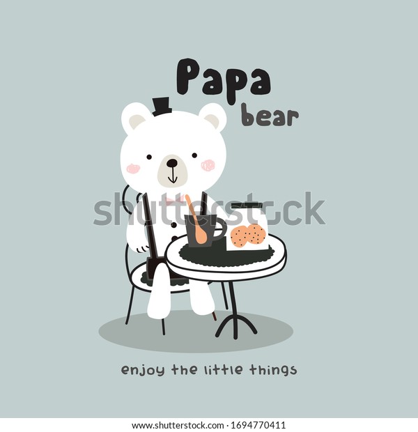 Papa Bear Cartoon Illustration Vector: vetor stock (livre de direitos ...
