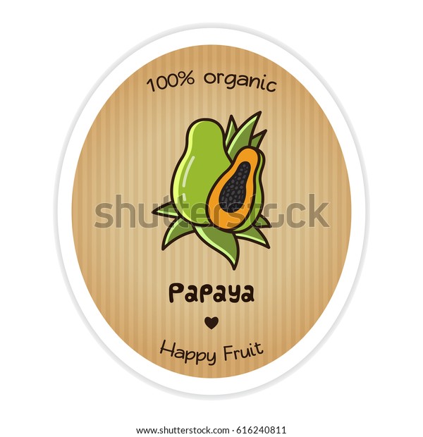 Papaya Label Vector Illustration Stock Vector (Royalty Free) 616240811 ...