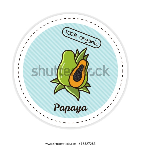 Papaya Label Vector Illustration Stock Vector (Royalty Free) 616327283 ...
