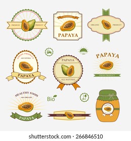 Papaya Set Label Design Templates Vector Stock Vector (Royalty Free ...