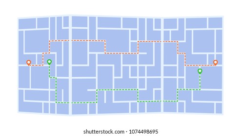 Paper Abstract City Map Two Various Stock Vector (Royalty Free ...