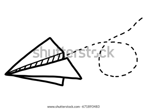 Paper Airplane Cartoon Vector Illustration Black: เวกเตอร์สต็อก (ปลอด ...