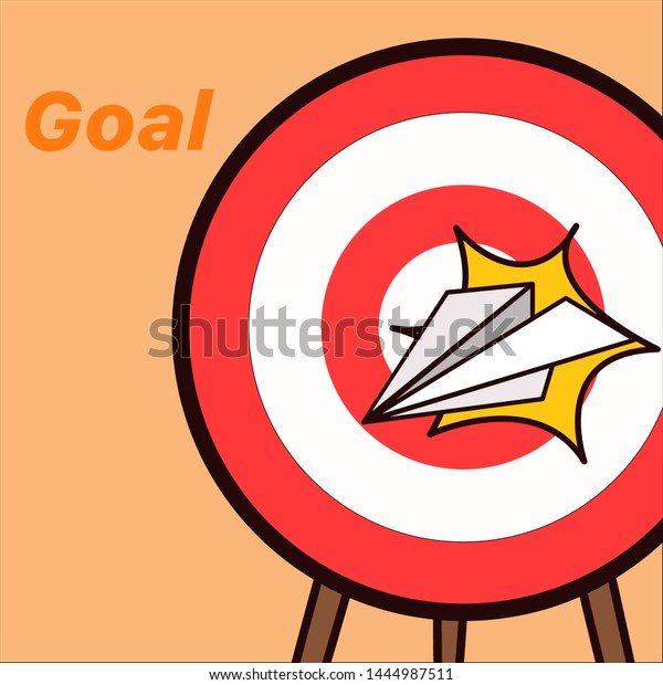 Paper Airplane Flying Breaking Target Archery Stock Vector (Royalty ...