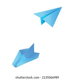 Paper Airplane Illustration Vector Illustration Stock Vector (Royalty ...