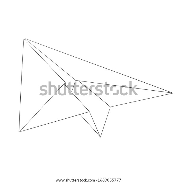 Paper Airplane Outline Drawing Vector Illustration: Vector có sẵn (miễn ...