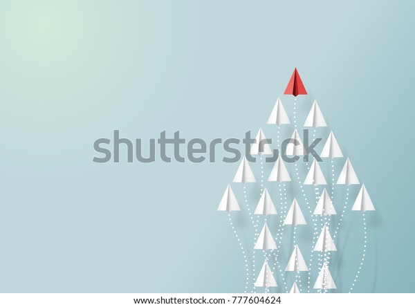 Paper Airplanes Form Arrow Shape Flying Stock Vector (Royalty Free ...