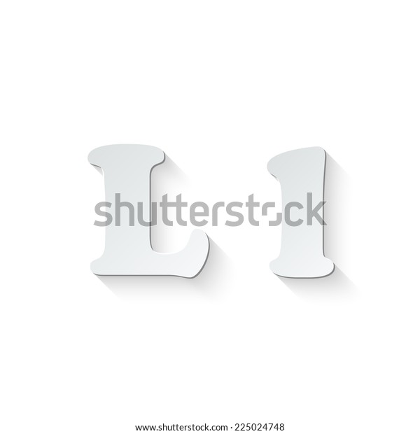 Paper Alphabet Uppercase Lowercase Letters L Stock Vector (Royalty Free ...