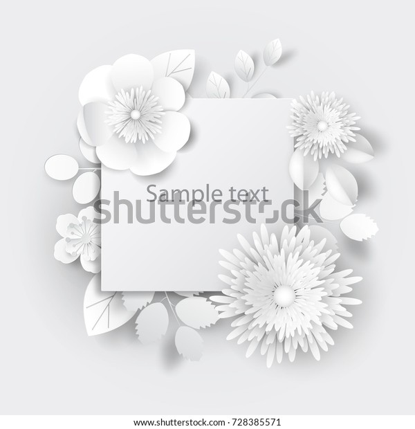 Paper Art Flowers Background Paper Cut Stock Vector (Royalty Free ...