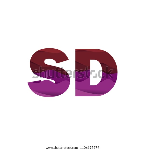 Paper Art Letter Sd Font Vector Stock Vector (Royalty Free) 1106197979 ...