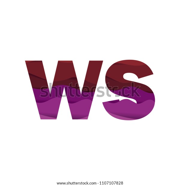 Paper Art Letter Ws Font Vector Stock Vector (Royalty Free) 1107107828 ...