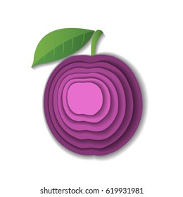 Paper Art Plum Vector Illustration Paper Stock Vector (Royalty Free ...