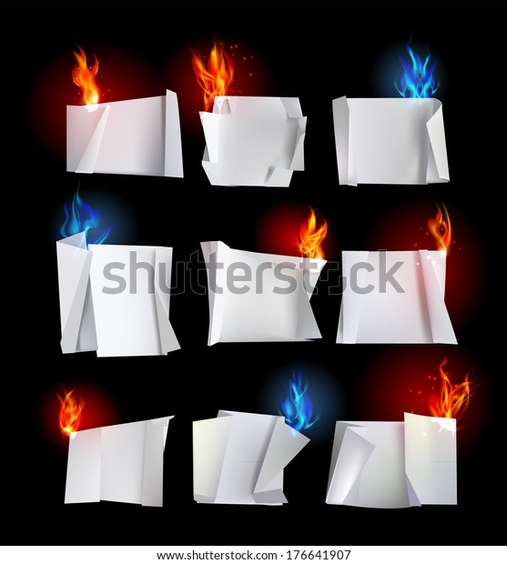 Paper Backgrounds Origami Fire Stock Vector (Royalty Free) 176641907 ...