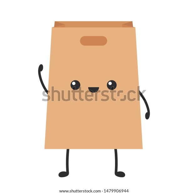 Paper Bag Character Wallpaper Free Space Stock Vector (Royalty Free ...