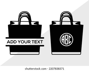 Paper Bag Monogram Svg Printable Vector Stock Vector (Royalty Free ...
