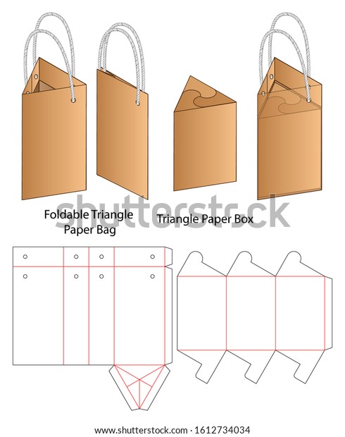 Paper Bag Packaging Die Cut Template Stock Vector (Royalty Free) 1612734034