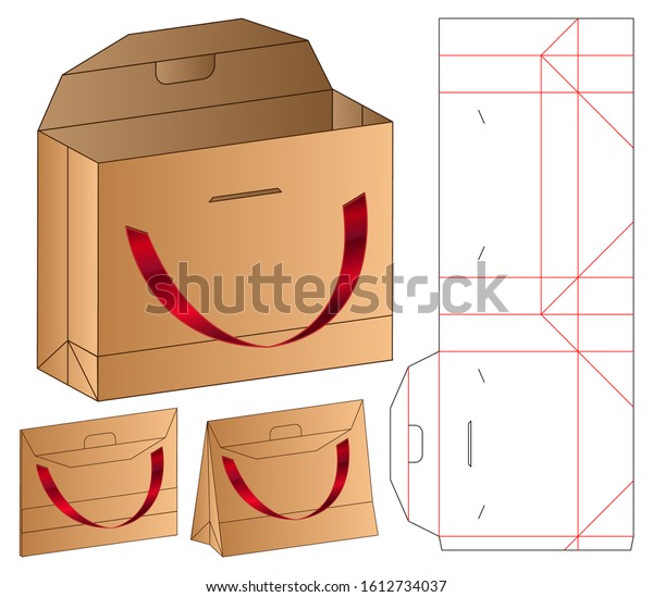 Paper Bag Packaging Die Cut Template Stock Vector (Royalty Free) 1612734037