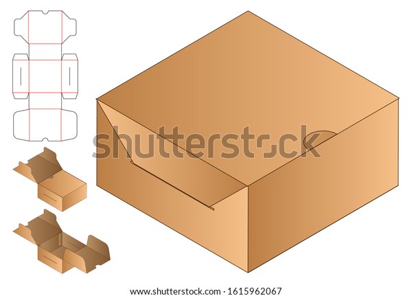 Paper Bag Packaging Die Cut Template Stock Vector (Royalty Free ...