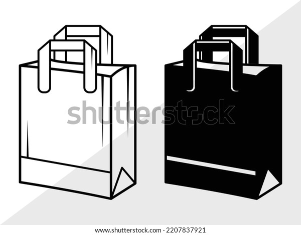 Paper Bag Svg Printable Vector Illustration Stock Vector (Royalty Free ...