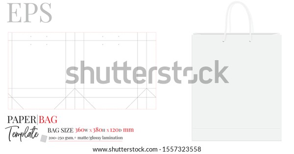 Paper Bag Template Vector Die Cut Stock Vector (Royalty Free ...