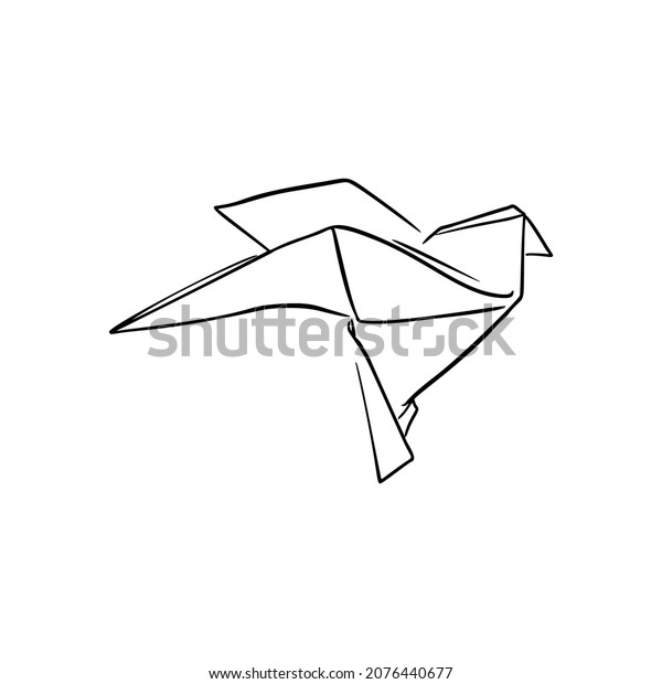 Paper Bird Sketch Vector Illustration Hand Stock Vector (Royalty Free ...