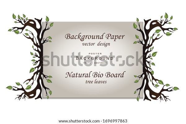 Paper Board Frame Tree Leaves Roots Stock Vector (Royalty Free ...