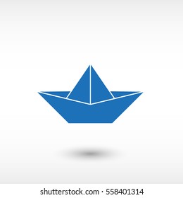 Paper Boat Blue Vector Icon Stock Vector (Royalty Free) 558401314 ...